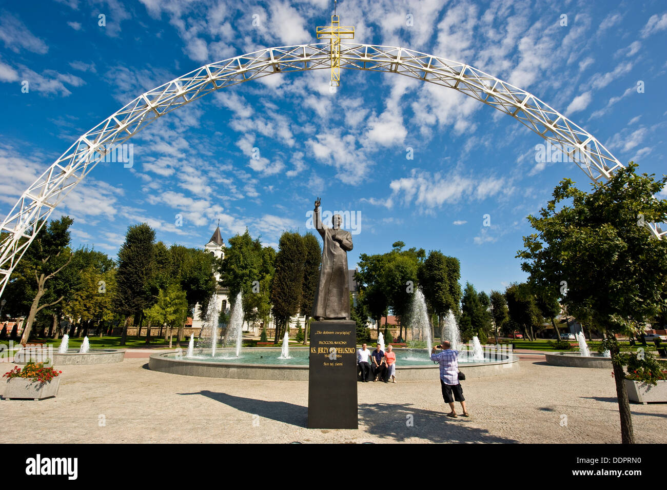 Statue of Jerzy Popieluszko, a Polish Roman Catholic priest, on the ...
