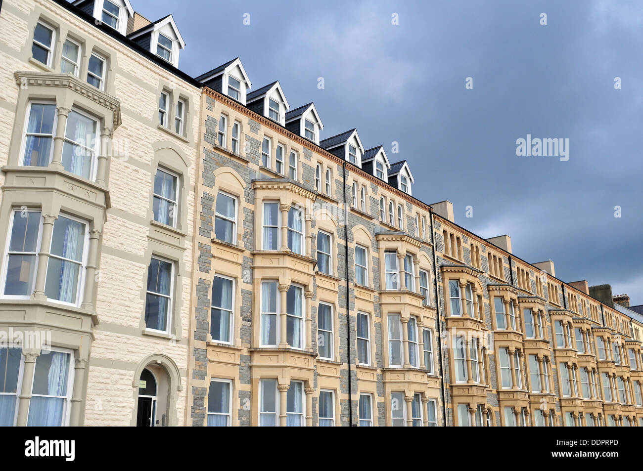 Sea front buildings in the traditional seaside town of Aberystwyth ...