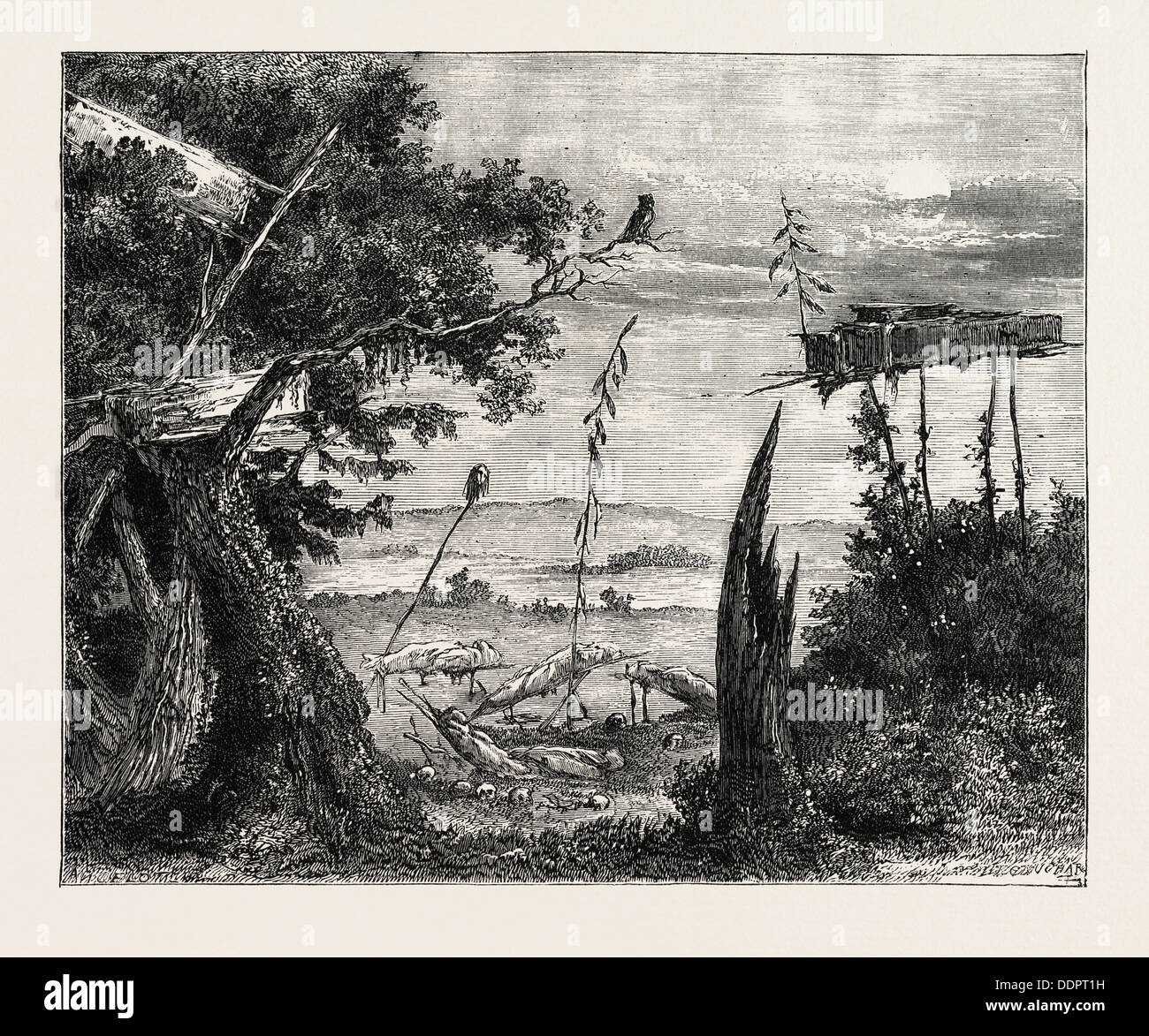 INDIAN BURIAL-GROUND ON THE MISSISSIPPI, UNITED STATES OF AMERICA, US ...