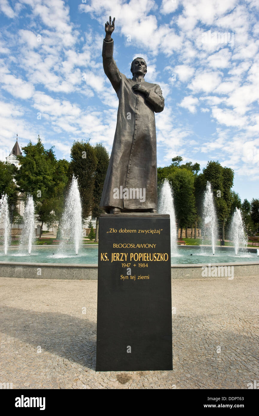 Statue of Jerzy Popieluszko, a Polish Roman Catholic priest, on the ...