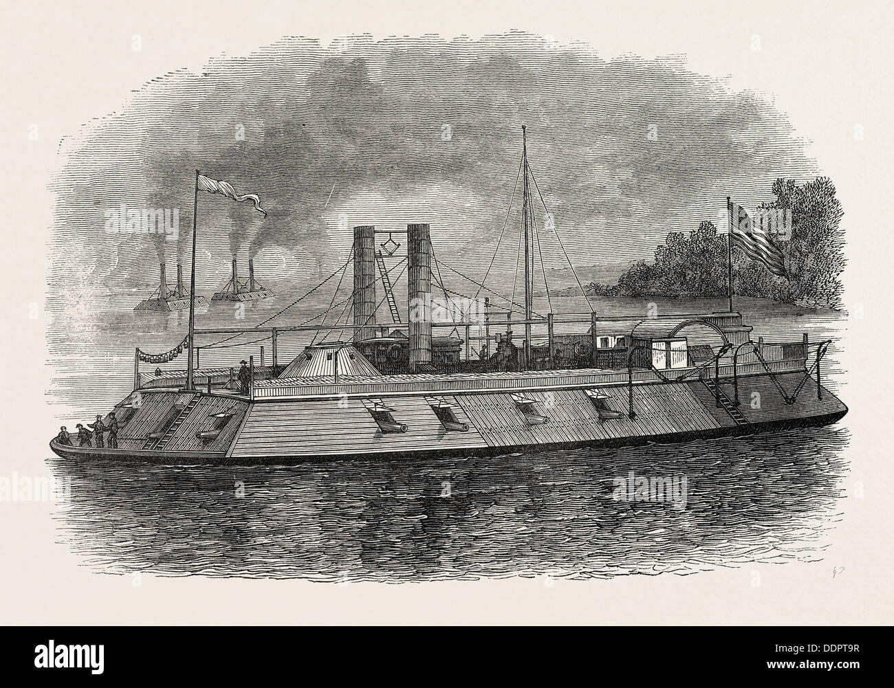 FEDERAL IRON-CLAD RIVER GUNBOAT, AMERICAN CIVIL WAR, UNITED STATES OF ...