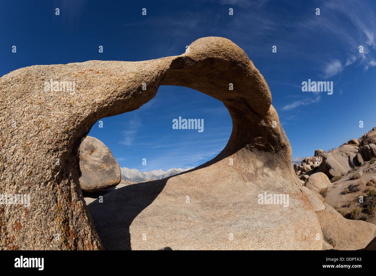 Arch formation of sandstone, against blue early morning sky, Alabama ...