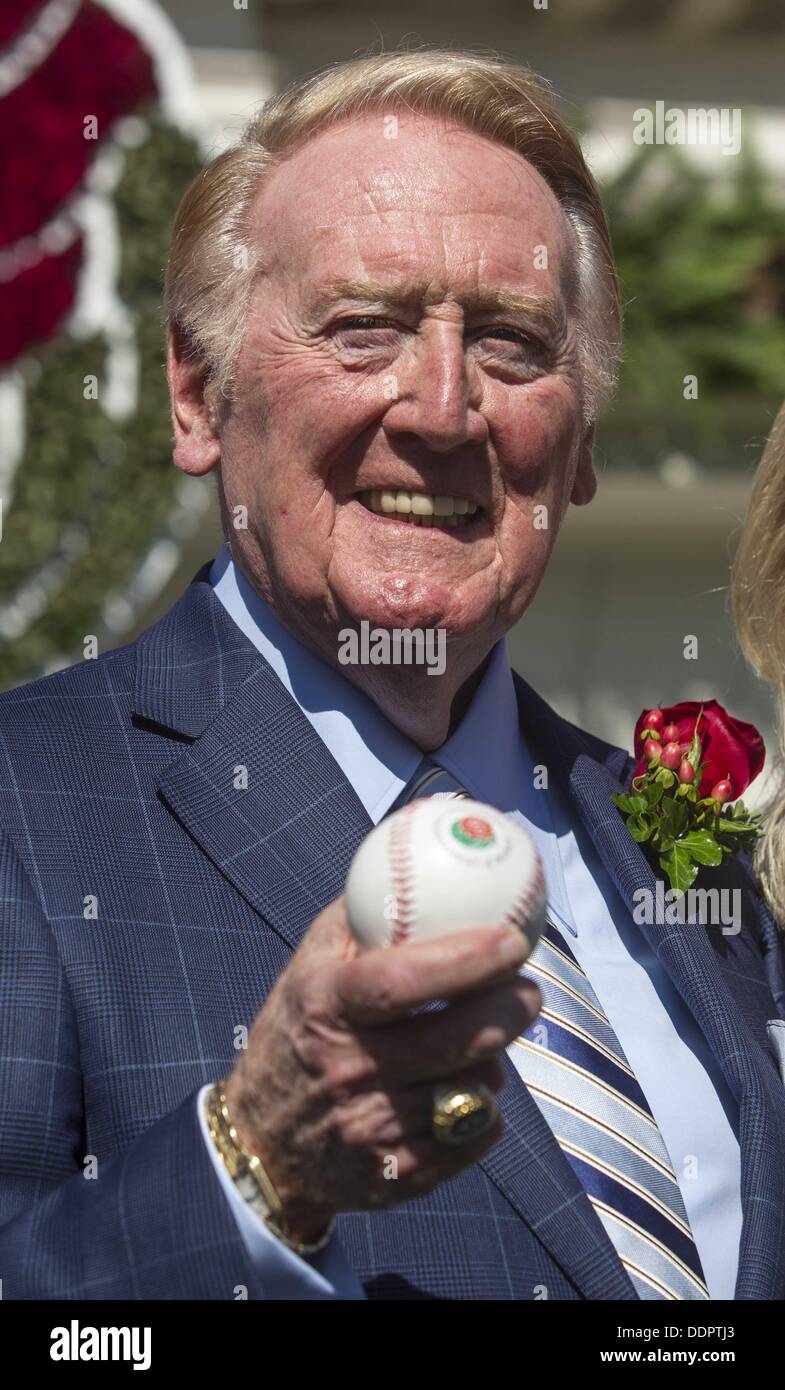 Los Angeles, CA, USA. 5th Sept, 2013. Hall of Fame broadcaster VIN ...