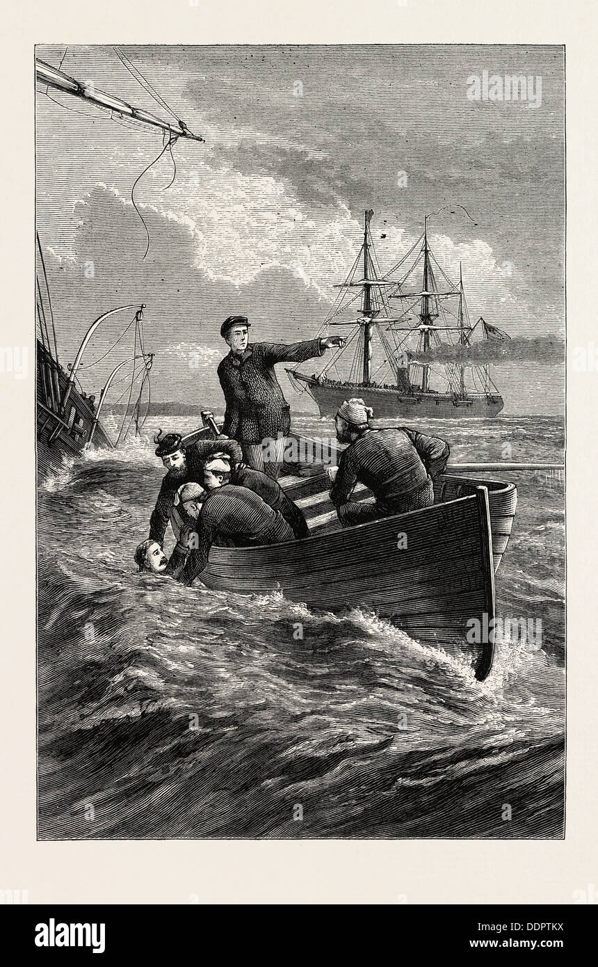 BOAT OF THE DEERHOUND RESCUING CAPTAIN SEMMES, AMERICAN CIVIL WAR ...