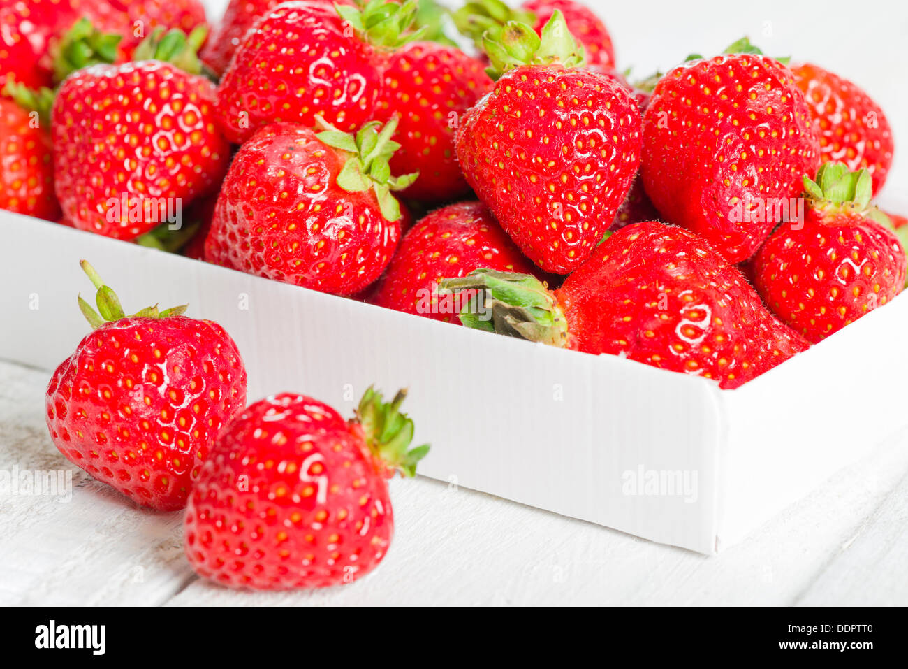 Strawberries - Box of hand picked strawberries Stock Photo - Alamy