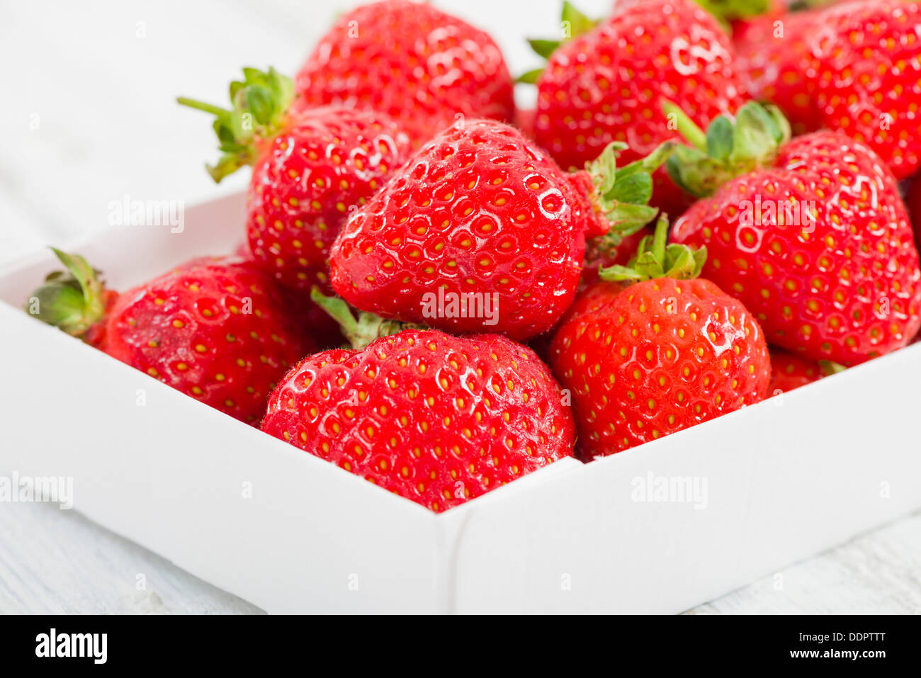 Strawberries - Box of hand picked strawberries Stock Photo - Alamy