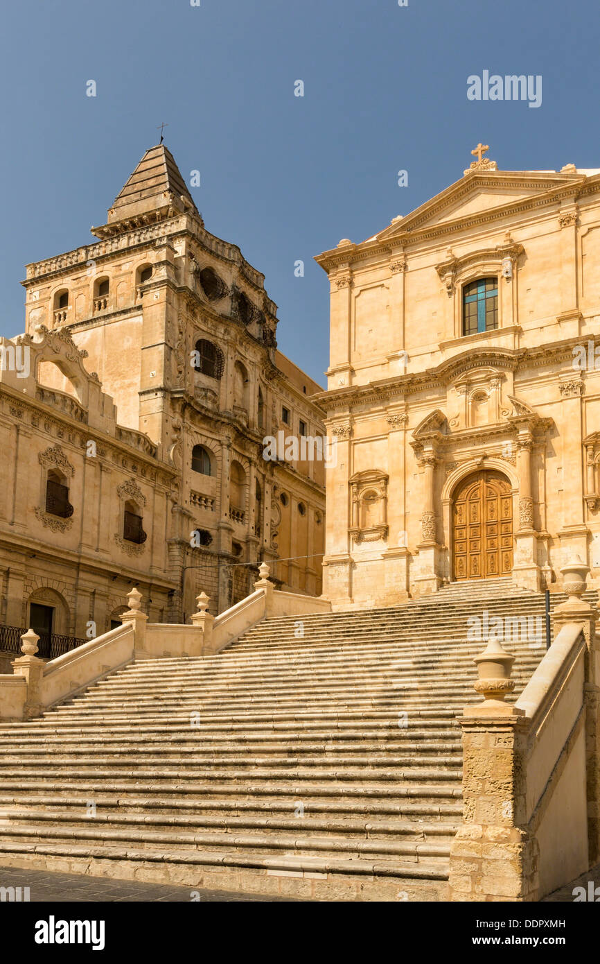 Baroque church facade-San Francesco, Noto, Sicily, Italy Stock Photo ...