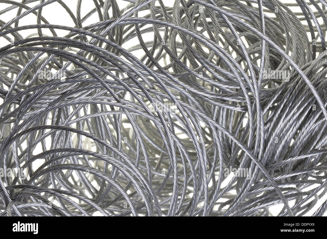 Steel wire, abstract network on white background Stock Photo - Alamy