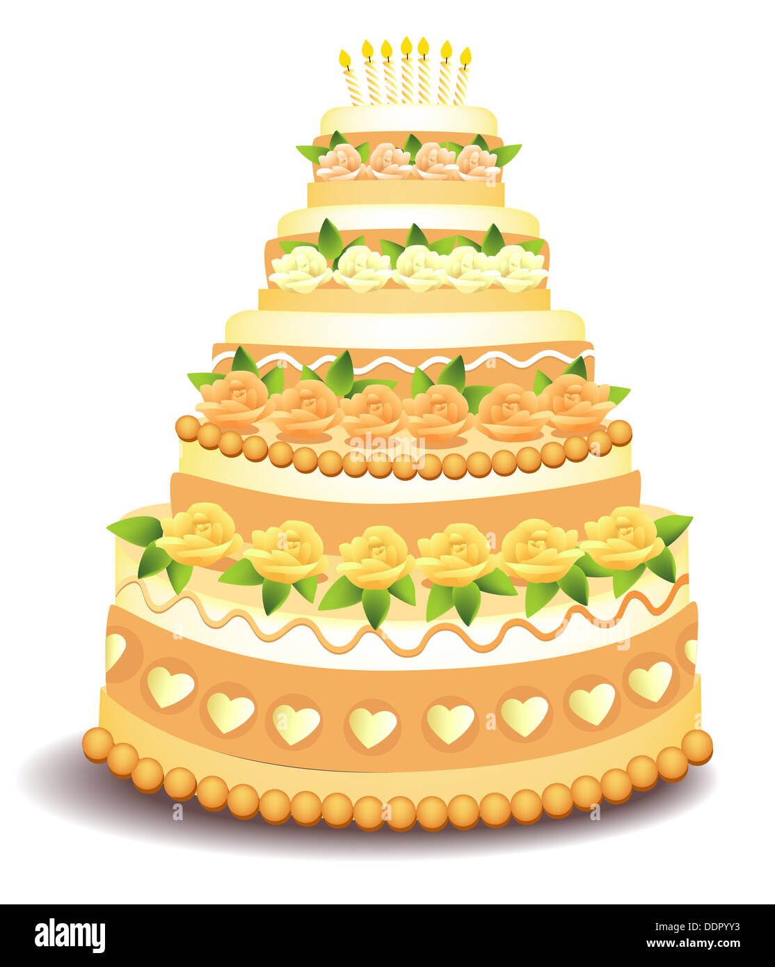 Big cake with sweet roses Stock Photo - Alamy