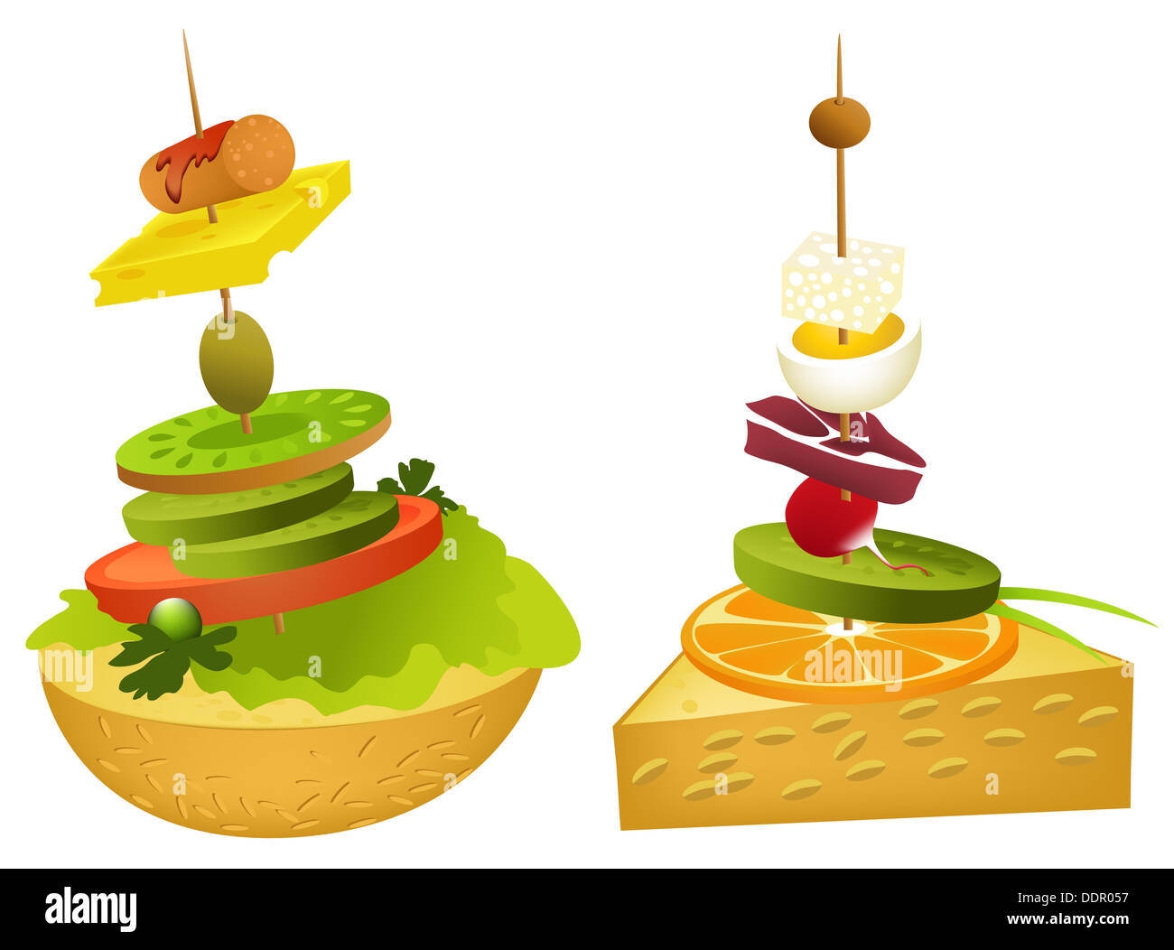 Small food pyramids Stock Photo - Alamy