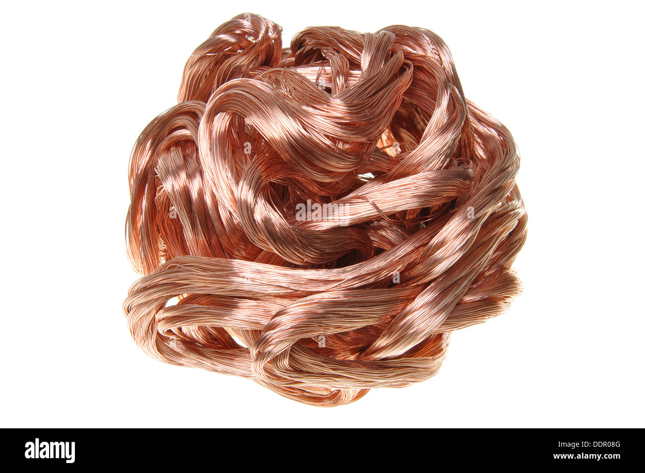 Ball of copper wire in abstract form Stock Photo - Alamy