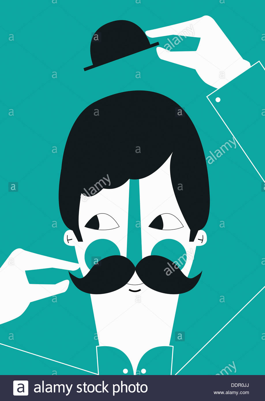 Bowler Hat Man Mustache Stock Photos & Bowler Hat Man Mustache Stock ...