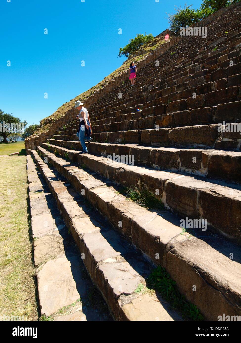 Steps. Monte Albán. Zapotec archeological site. Oaxaca. Mexico Stock ...
