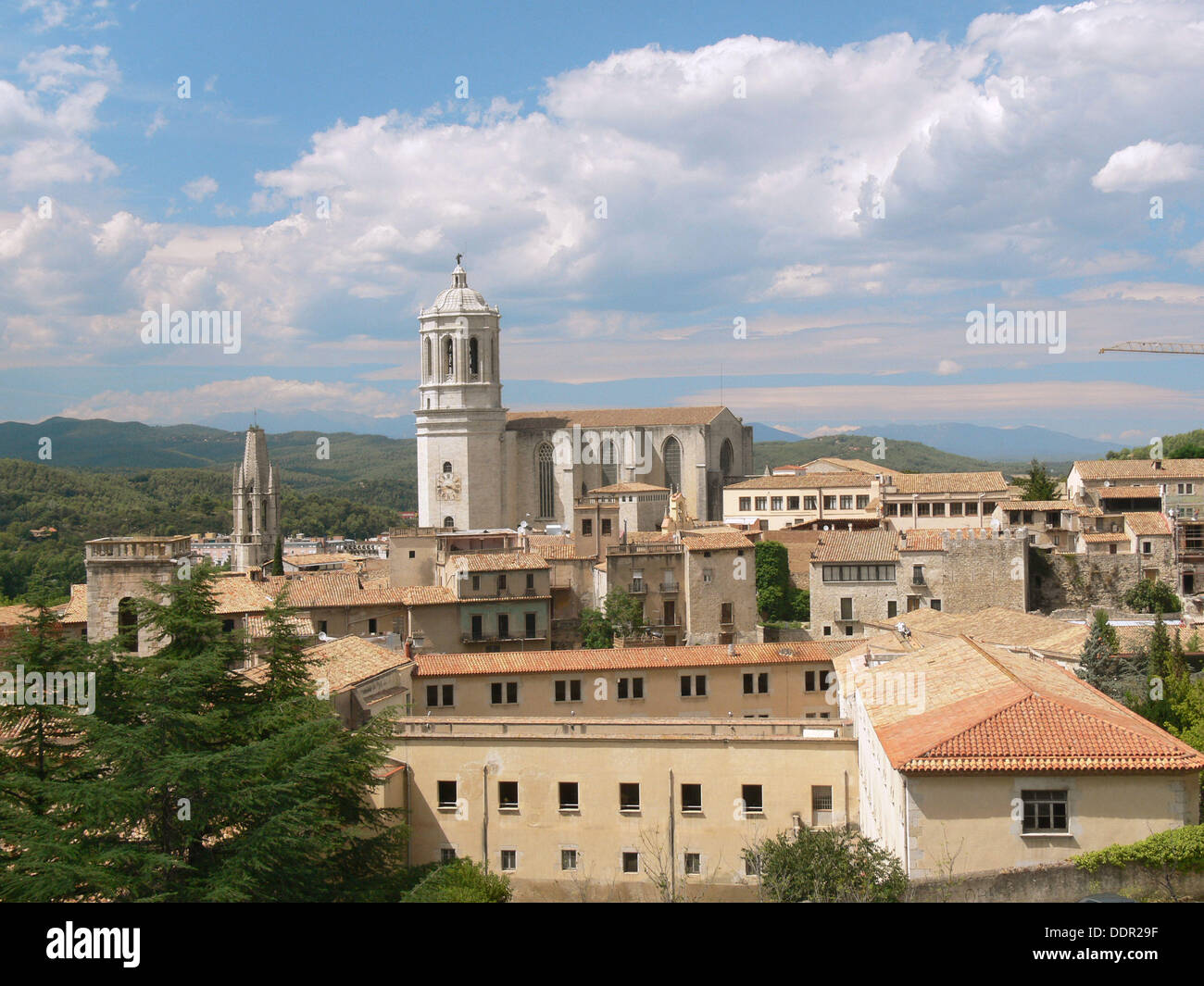 Aerial view overview city girona hi-res stock photography and images ...