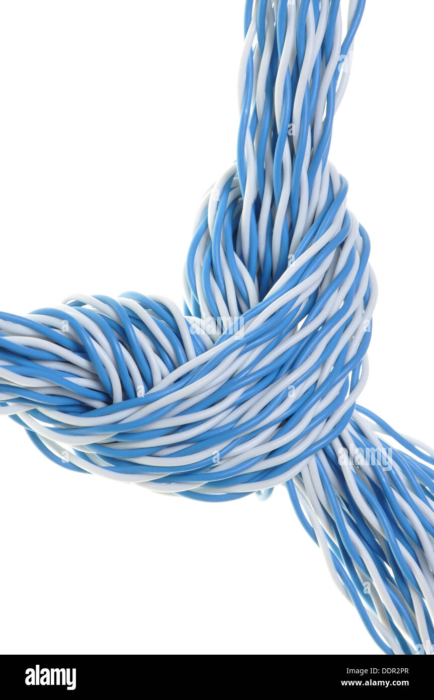 Cable node isolated on white background Stock Photo - Alamy