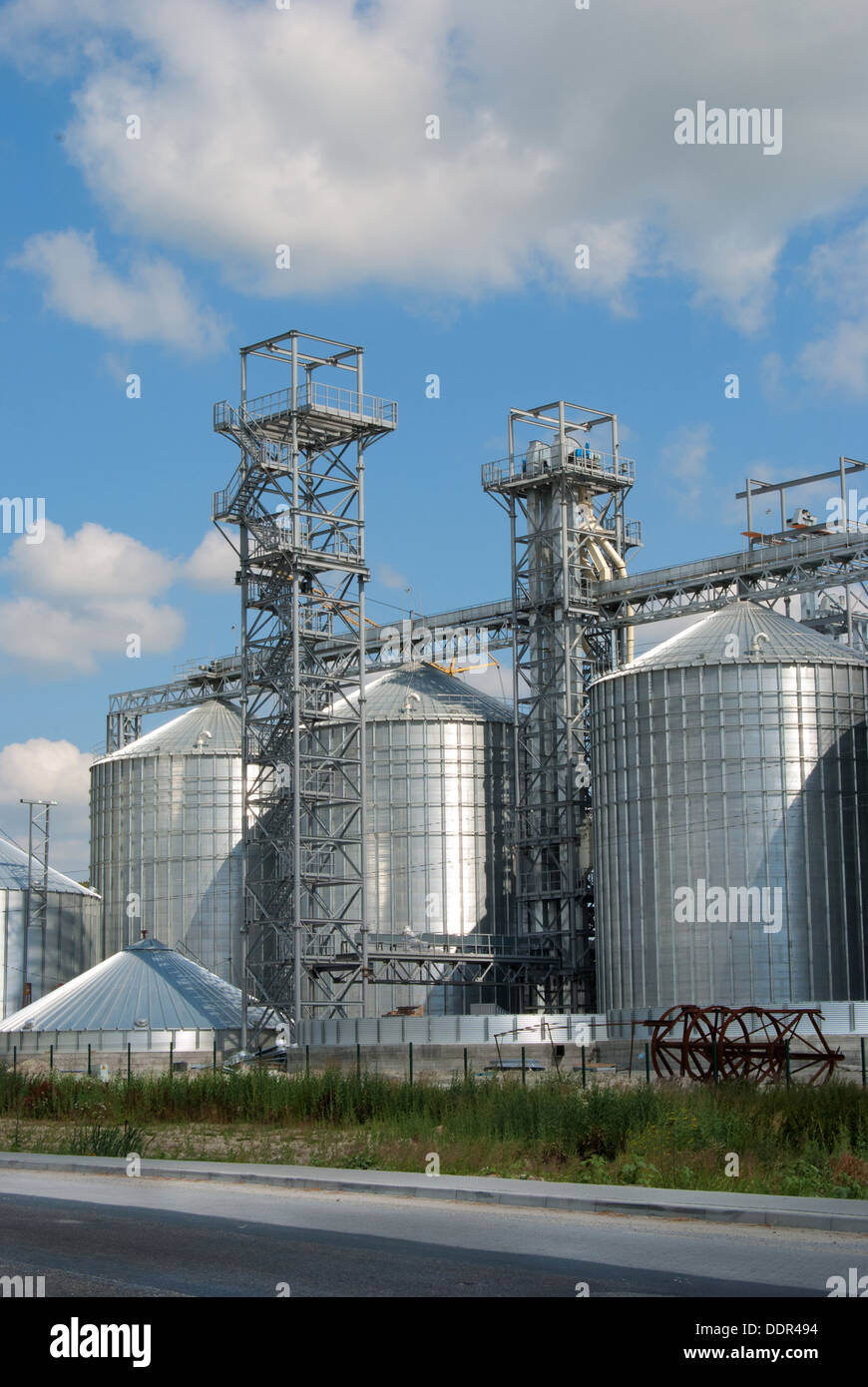 factory is from processing of sunflower on background sky Stock Photo ...