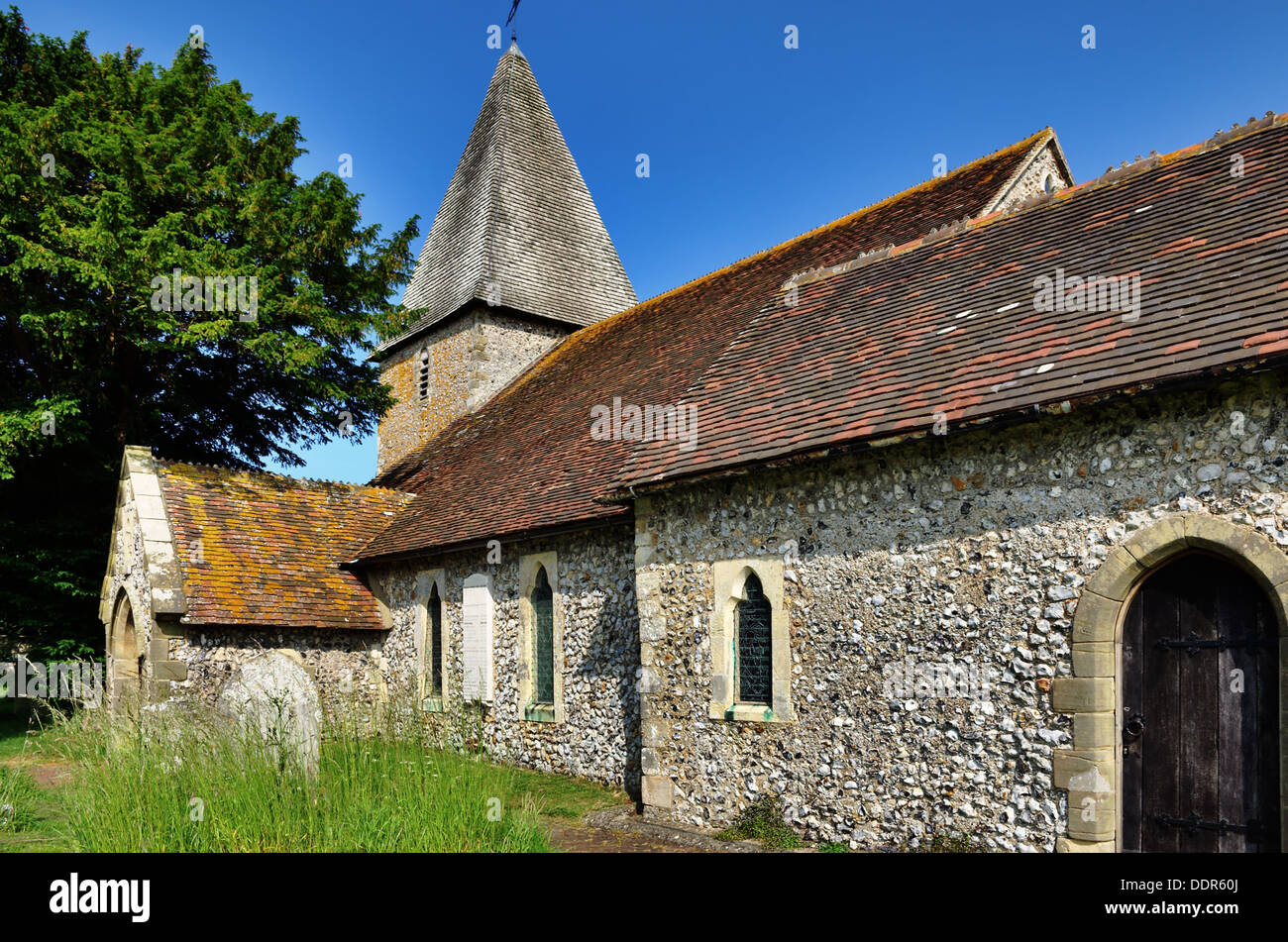 St Peters,a historic 12th century church in the village of Rodmell ...