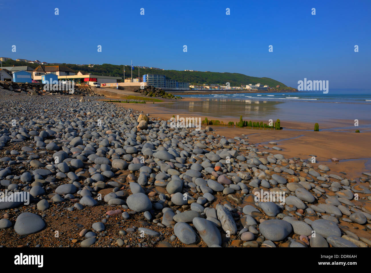 Westward Ho beach and coast Devon England in rich colour HDR Stock ...