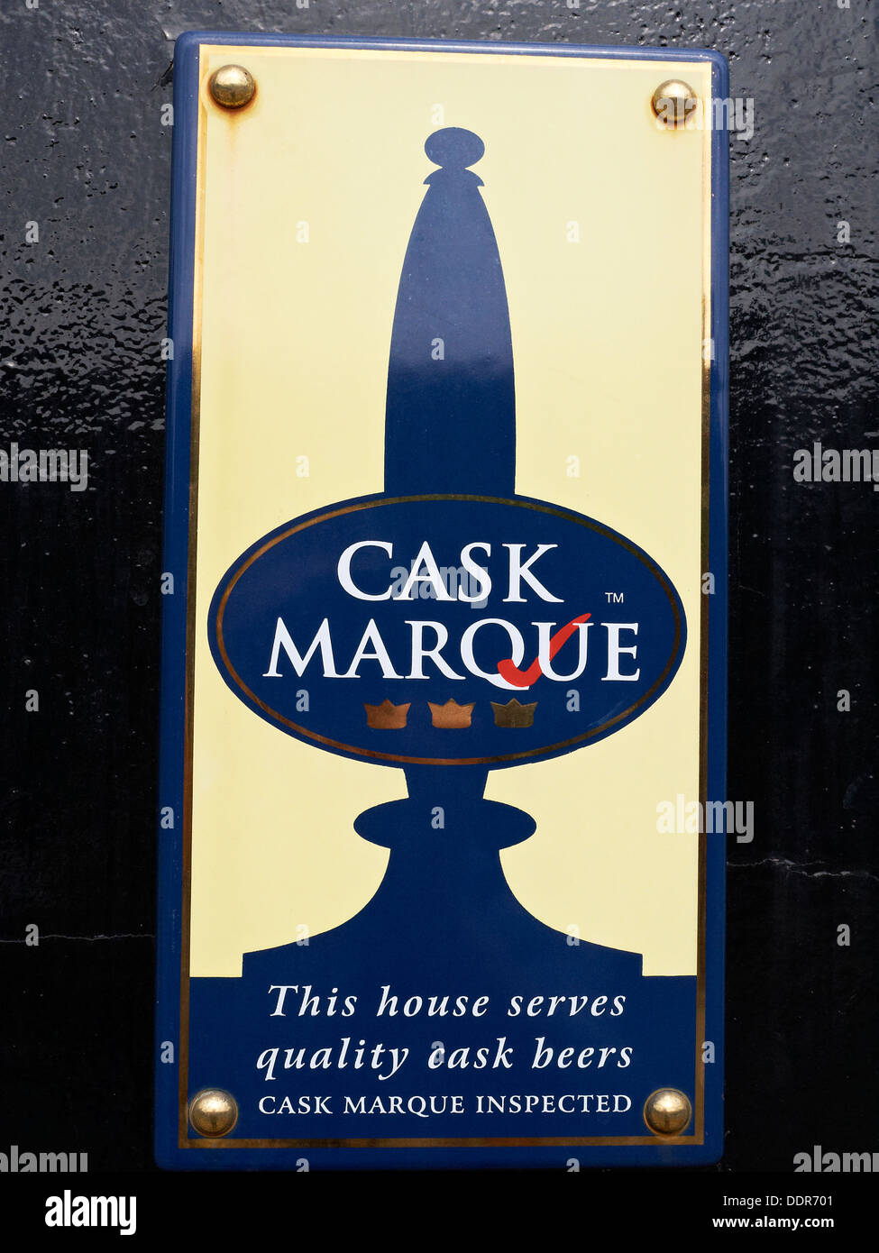 Cask Marque sign on outside pub wall in Manchester UK Stock Photo - Alamy
