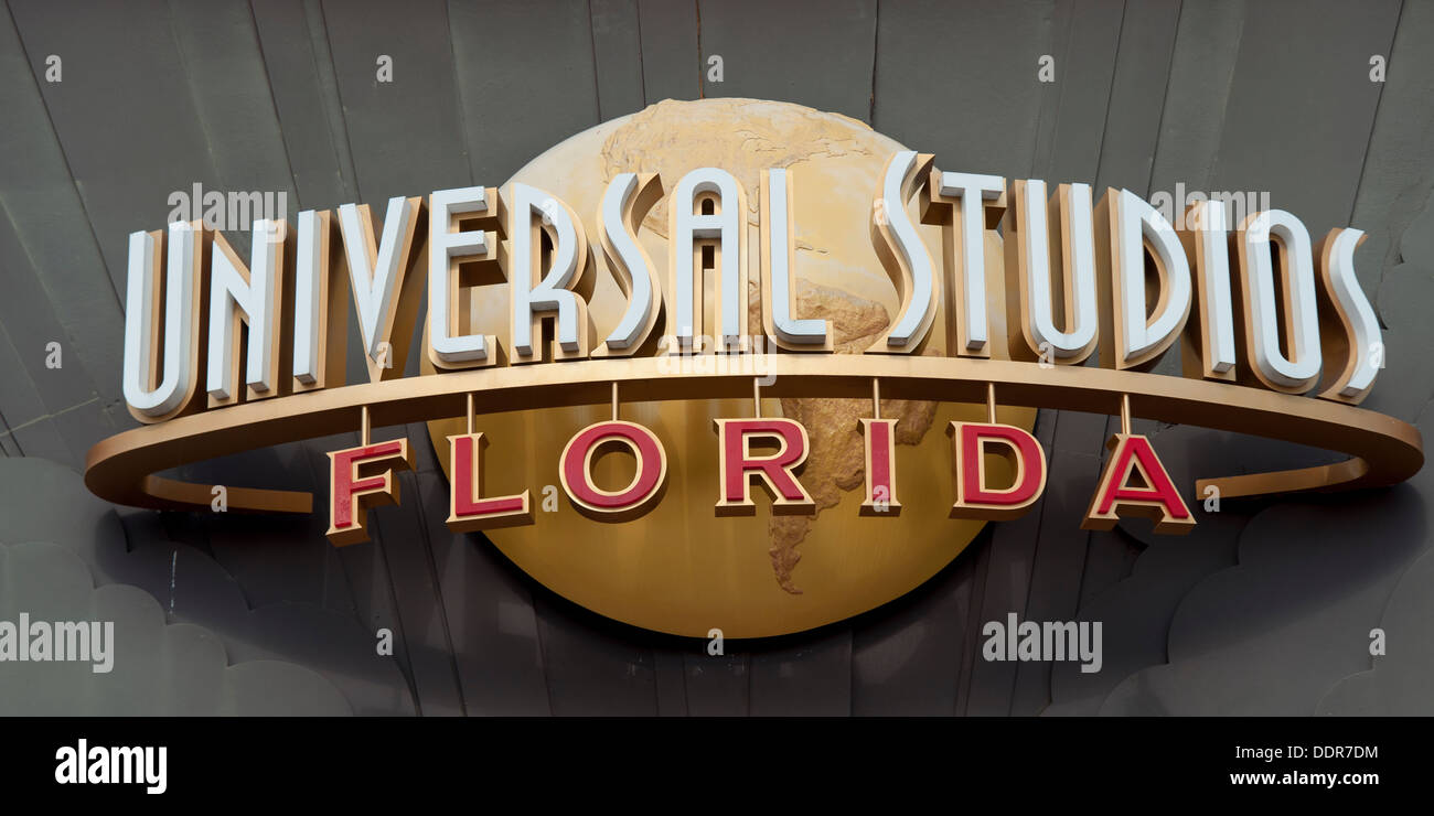 Entrance sign of the Universal Studios, Orlando, Florida, USA Stock ...