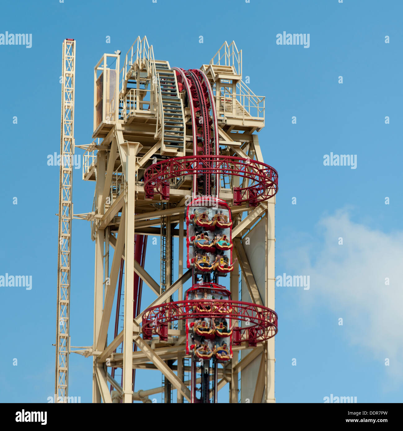Low angle view of a roller coaster, Universal Studios, Orlando, Florida ...