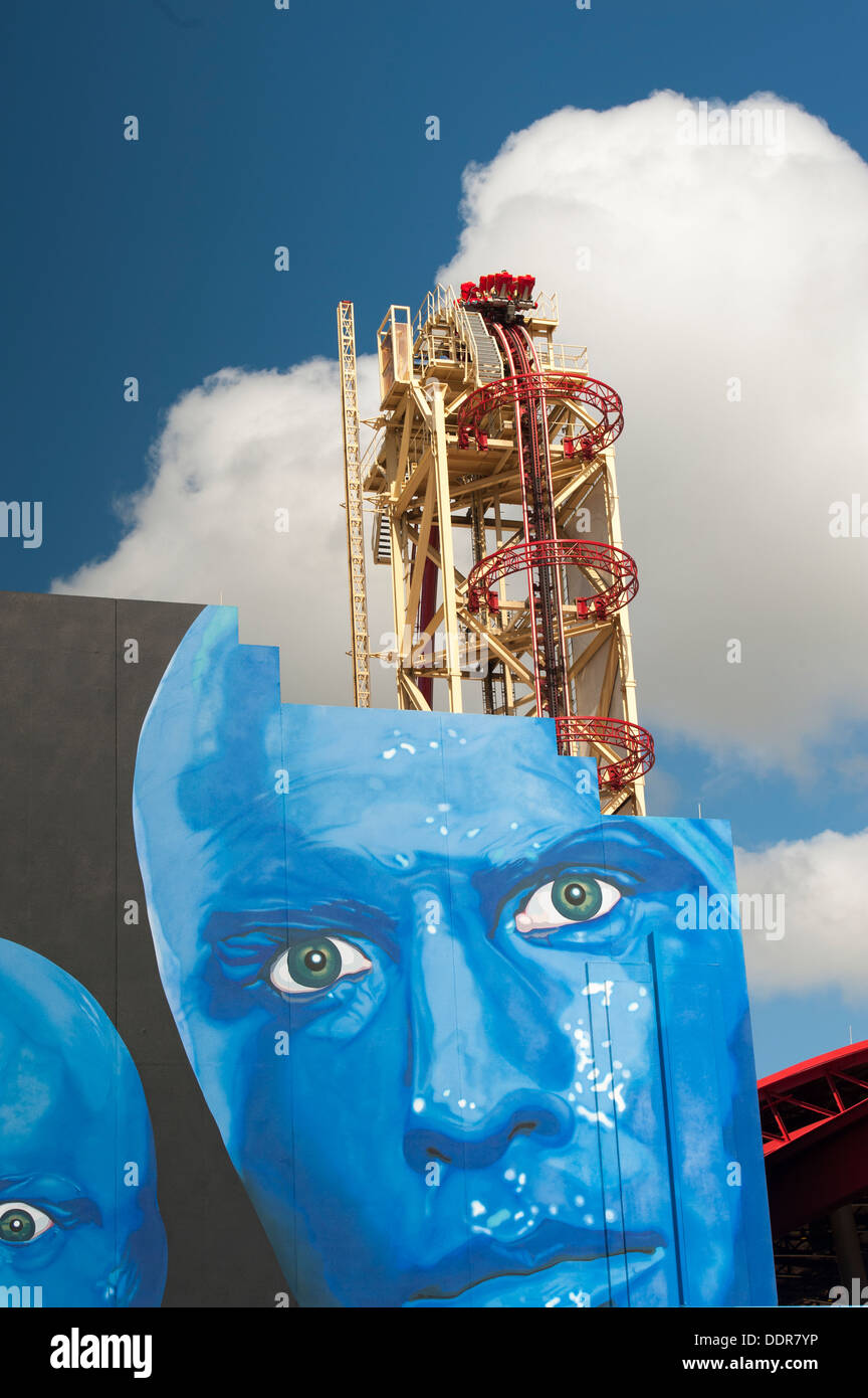 Blue Man Group Billboard and Roller coaster Ride, Universal City Walk ...