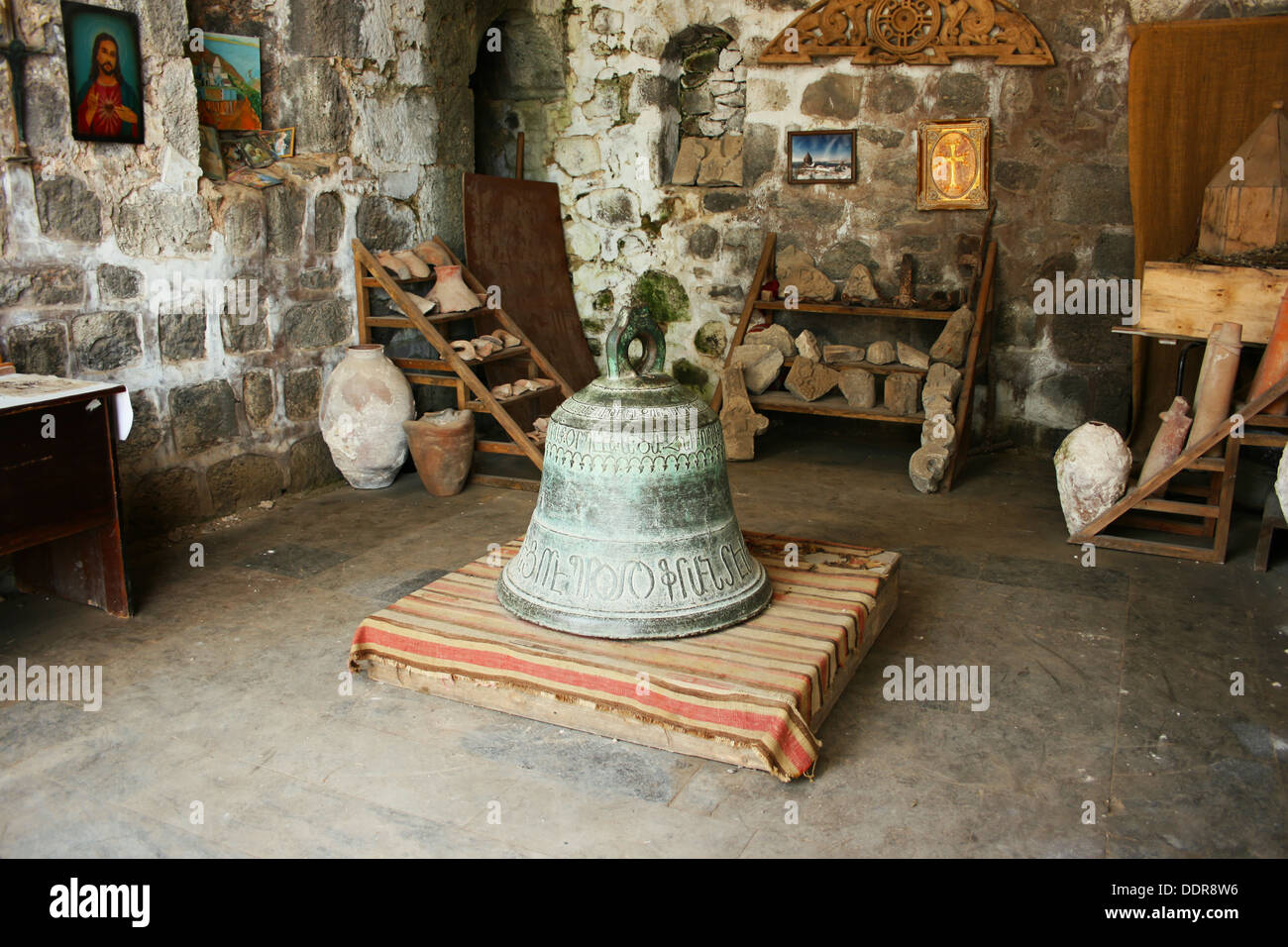 Ancient bell inTatev monastery in Armenia, the 9th century architecture ...