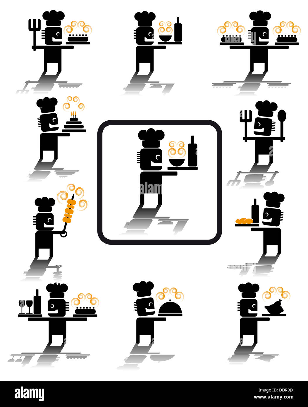 Chef icons set Stock Photo - Alamy