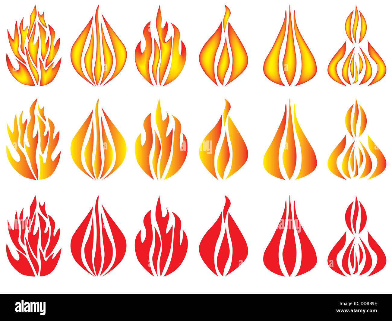 set of fire icons Stock Photo - Alamy