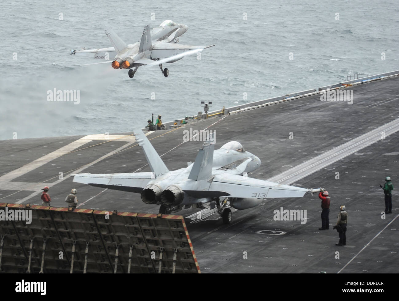 An F/A-18C Hornet assigned to the Death Rattlers of Marine Fighter ...