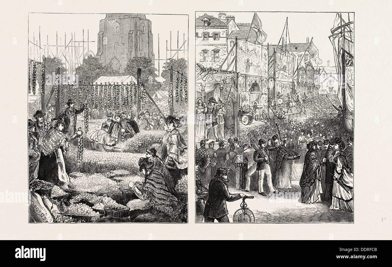 ONION FAIR AT BIRMINGHAM (LEFT IMAGE); GOOSE FAIR AT NOTTINGHAM (RIGHT ...
