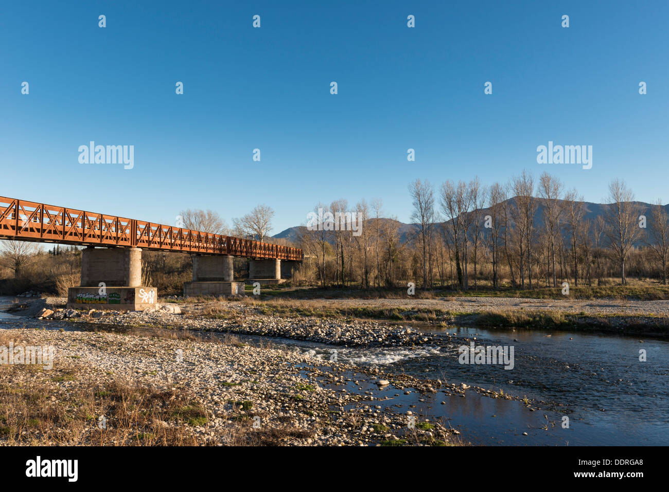 Iron Bridge over the River Tech, Brouilla, Pyrénées-Orientales ...