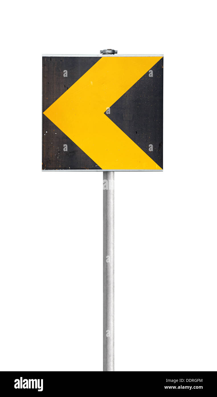 Turn road sign isolated on white Stock Photo - Alamy