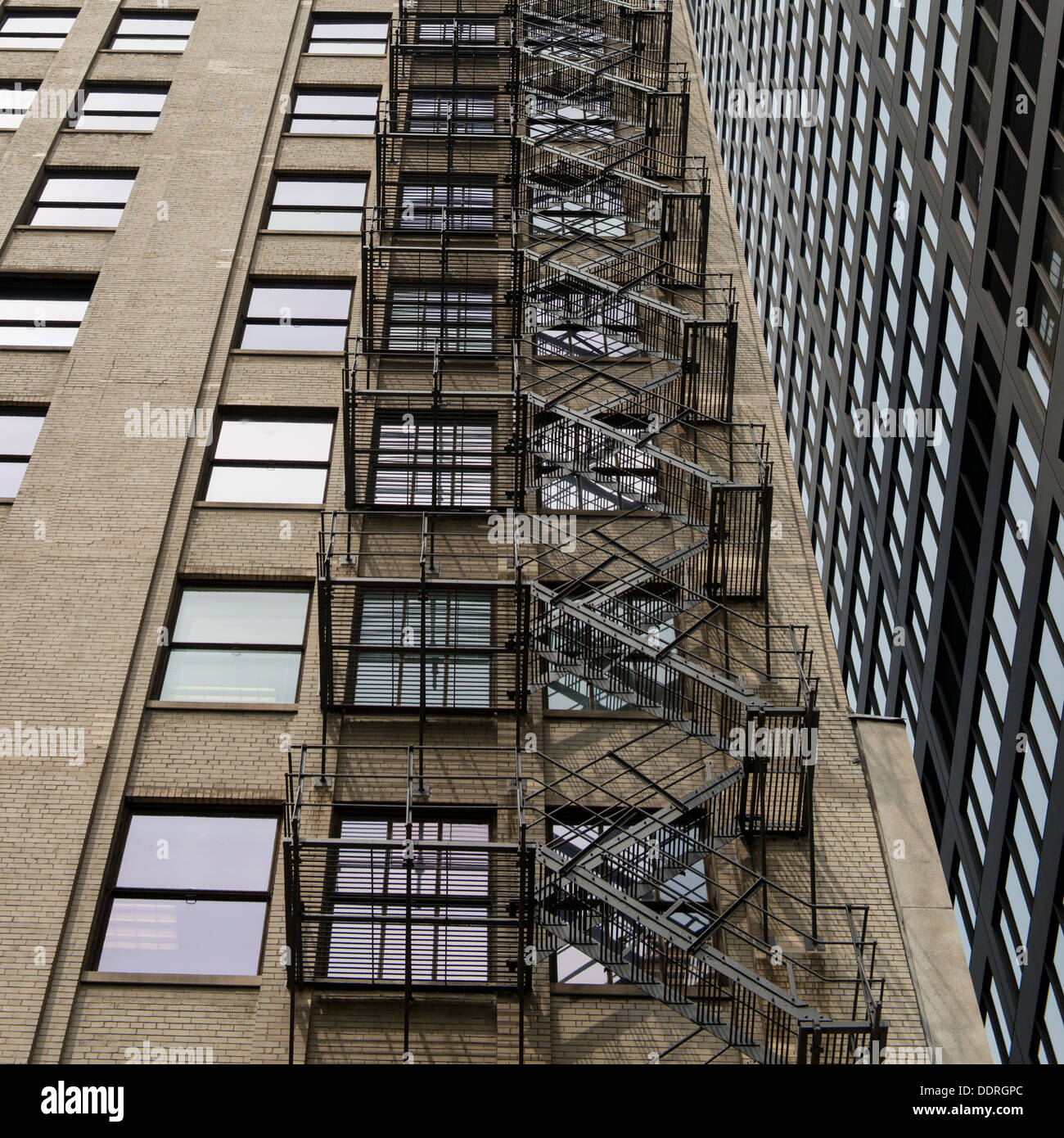 Fire escape on a building, Chicago, Cook County, Illinois, USA Stock ...