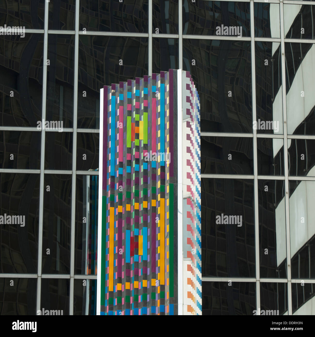 Multicolor architectural detail on building, Chicago, Cook County ...