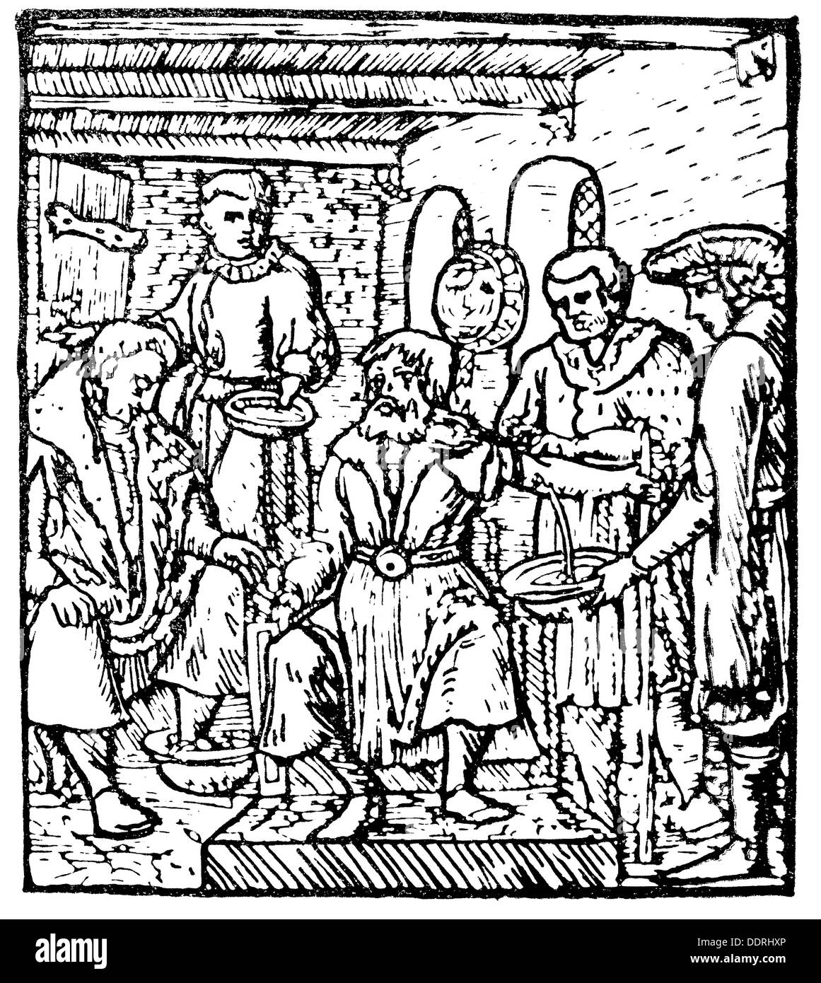 medicine, treatment, bloodletting / venesection, barber draining blood ...