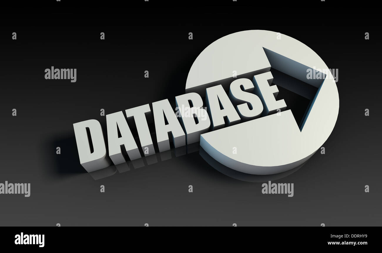 Database Concept With an Arrow Going Upwards 3D Stock Photo - Alamy