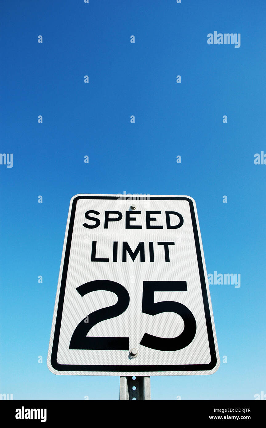 Speed Limit 25 sign on highway interstate freeway road street Stock ...