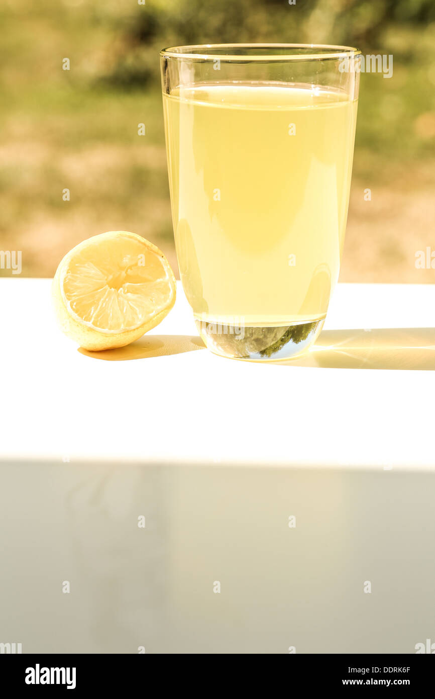 A glass of natural lemonade Stock Photo - Alamy