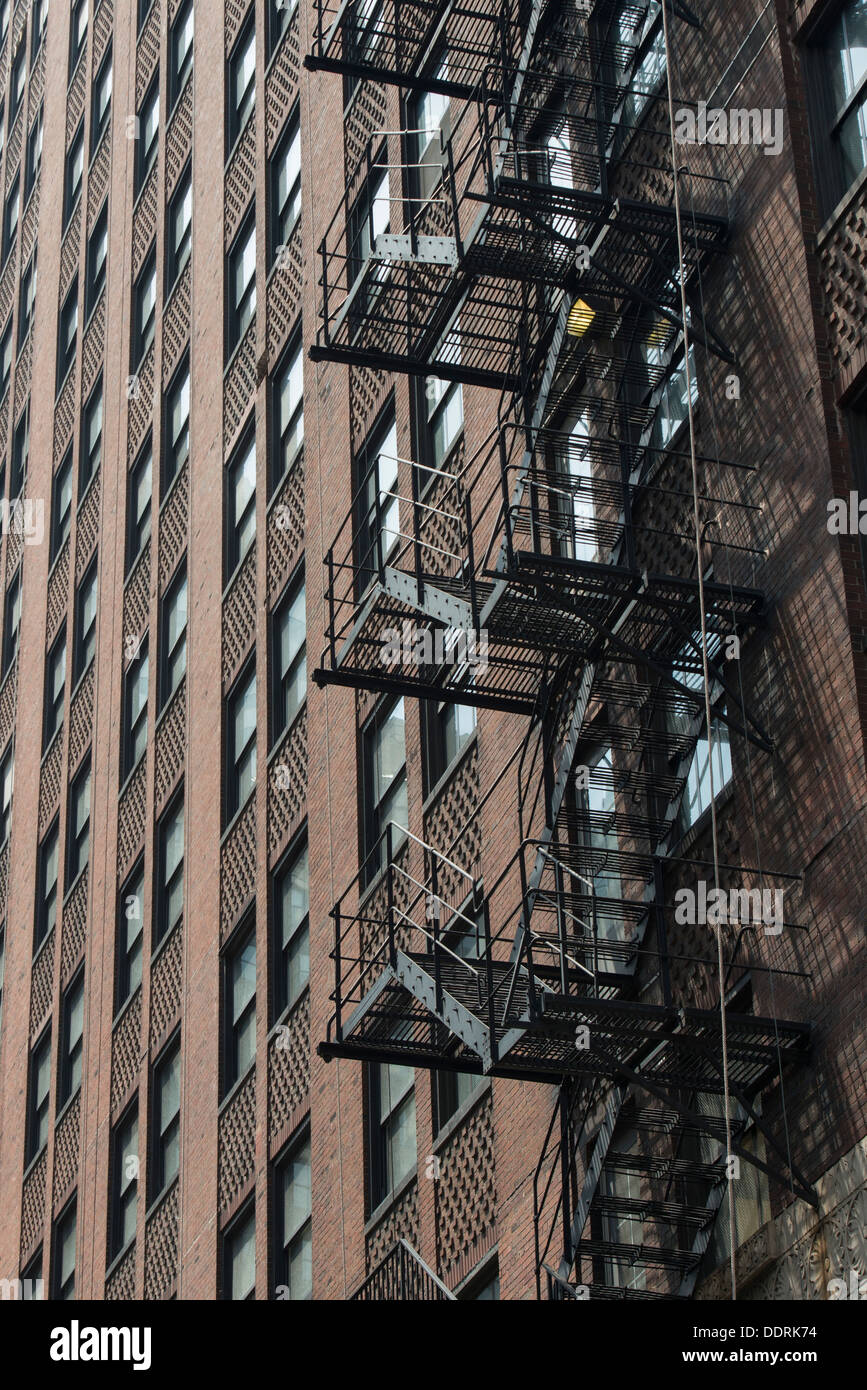 Fire escape on a building, Chicago, Cook County, Illinois, USA Stock ...