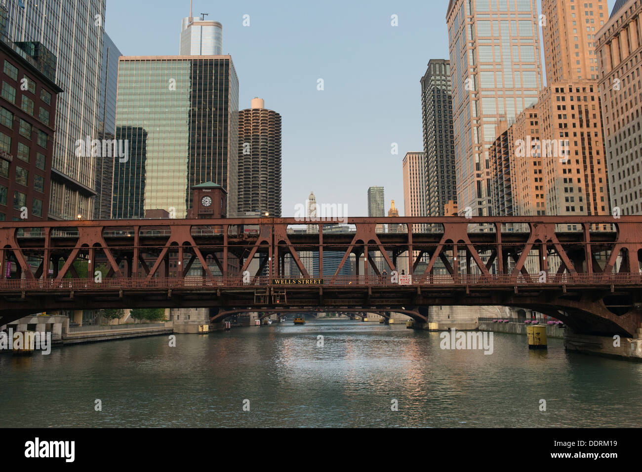 Skyscrapers at the waterfront, Chicago River, Chicago, Cook County ...