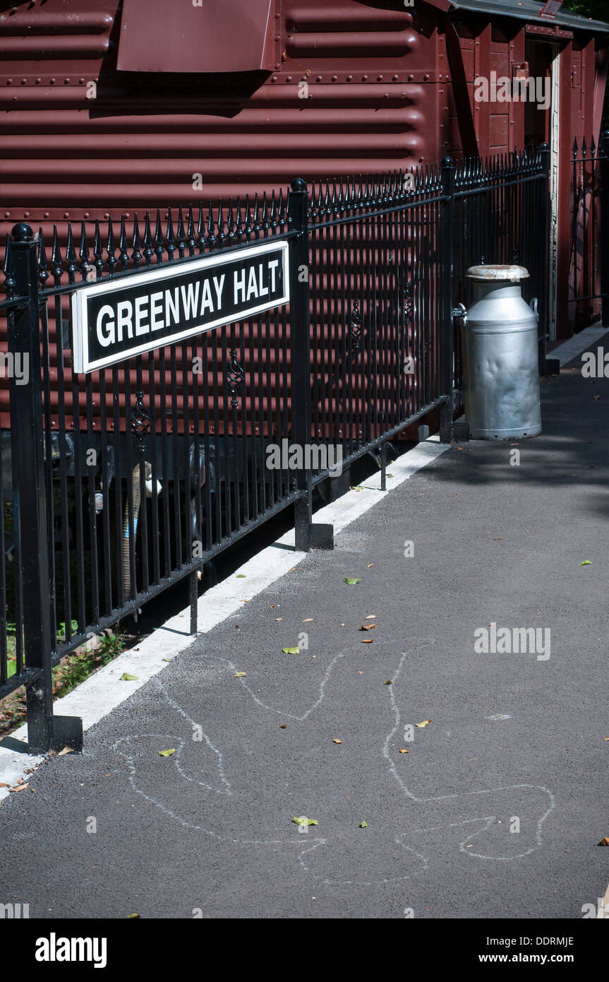 greenway halt,chalk outlines,a chalk outline of the murder victim ...