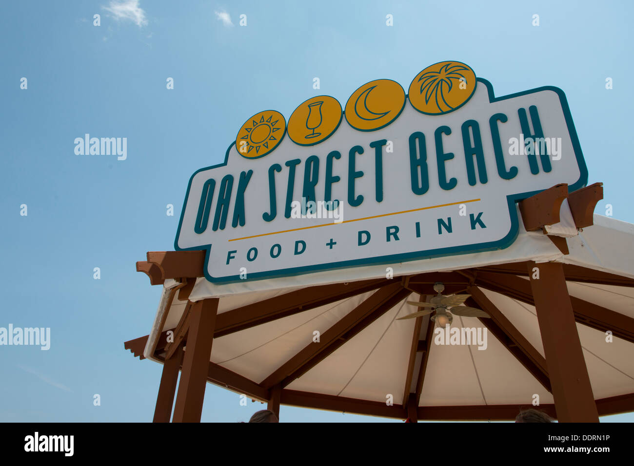 Restaurant sign, Oak Street Beach, Chicago, Cook County, Illinois, USA ...