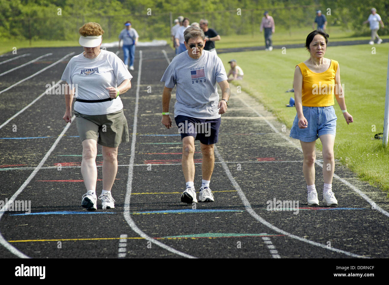 Seniors participate in 1 mile run, Senior Olympics. St. Clair County ...