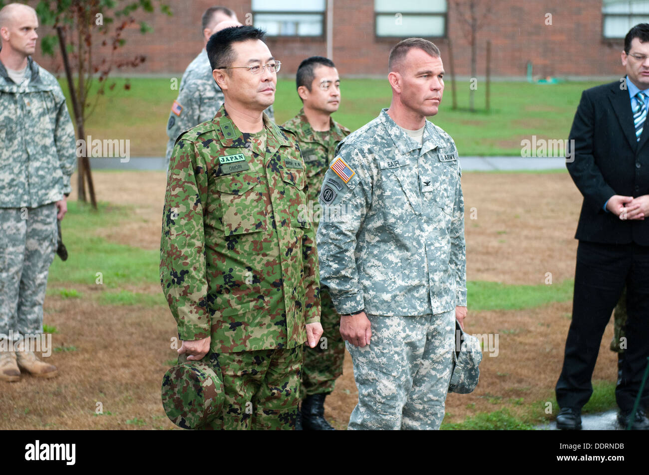 At wreath laying ceremony held at the arrowhead brigade memorial hi-res ...