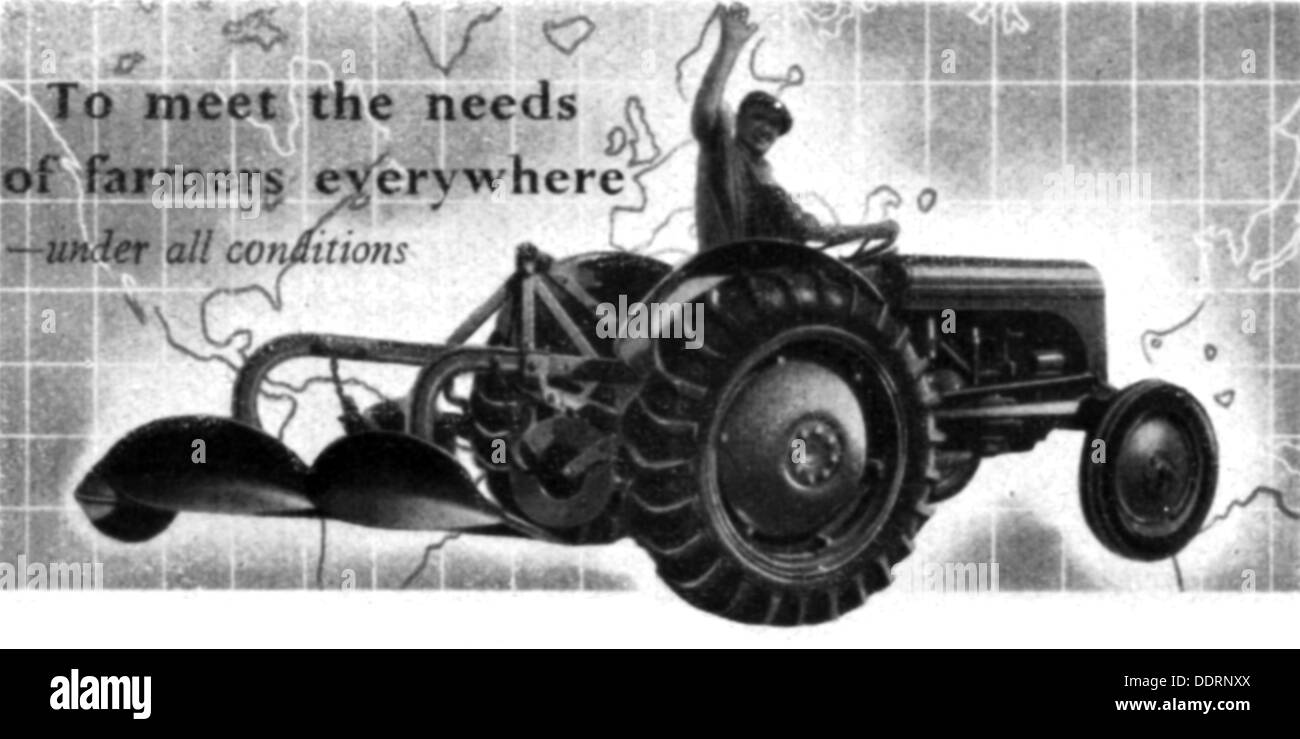 advertising, machines / metals / engines, advertisement for tractors by ...