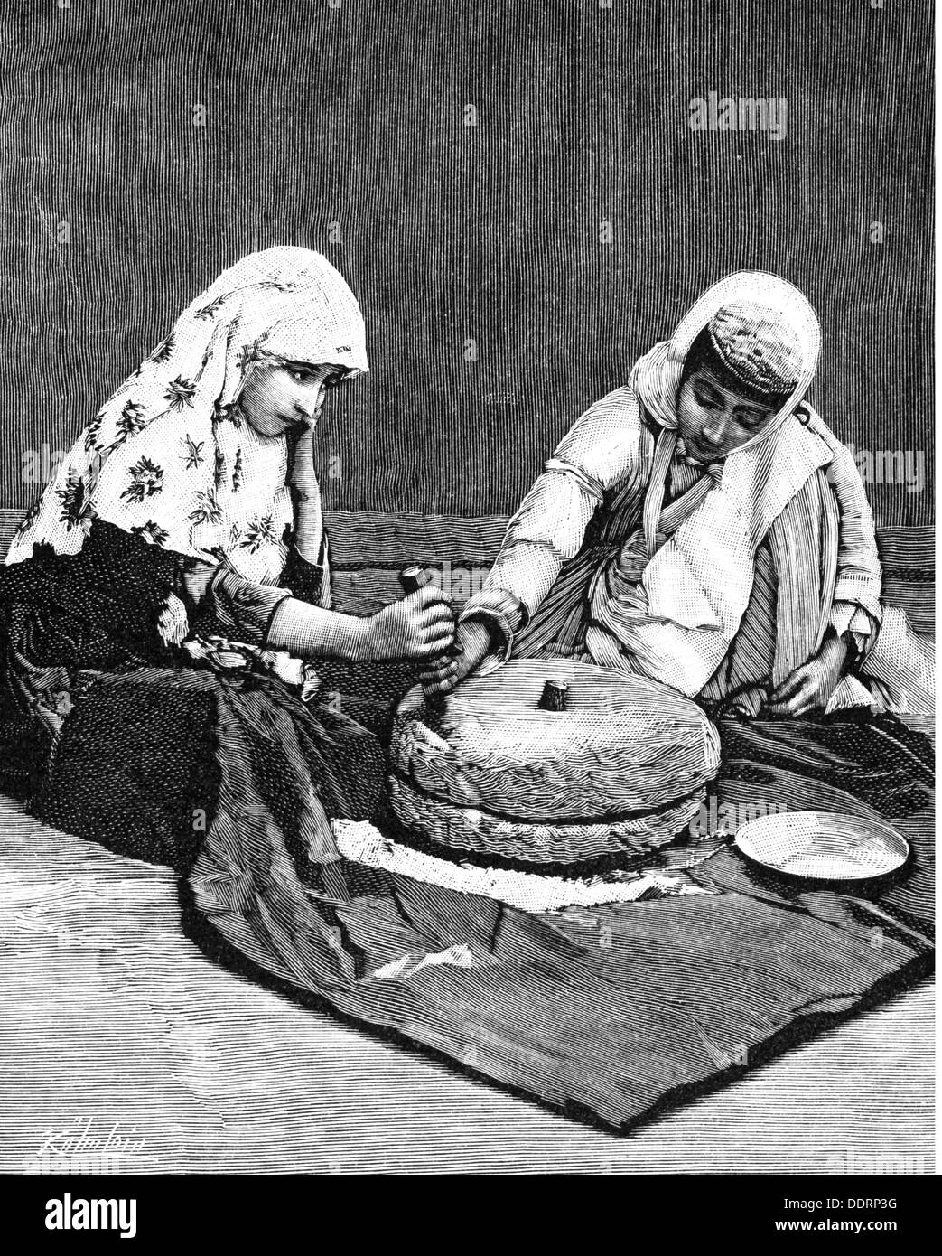 Woman grinding flour hi-res stock photography and images - Alamy