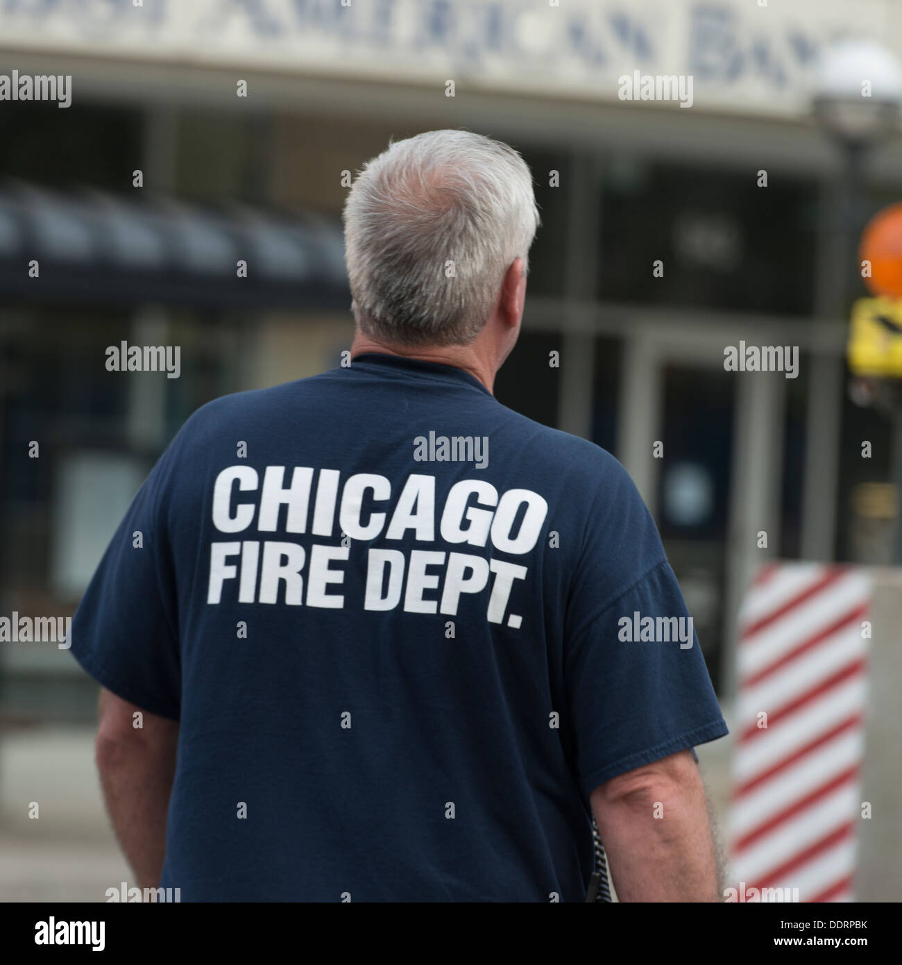 Rear view of a Fireman, Chicago, Cook County, Illinois, USA Stock Photo ...
