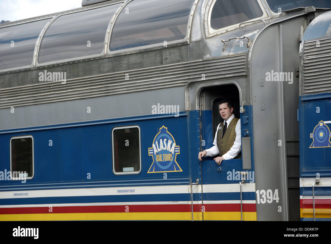 Alaska Railroad Passenger Cars at Denali National Park Railroad Depot ...