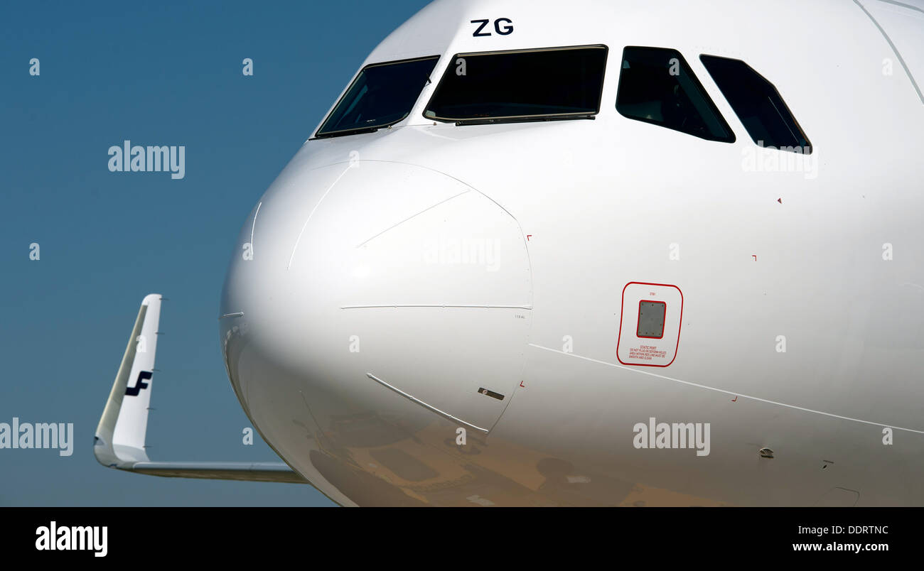 The wings of an Airbus A321 with new 'sharklets' at the Airbus factory ...